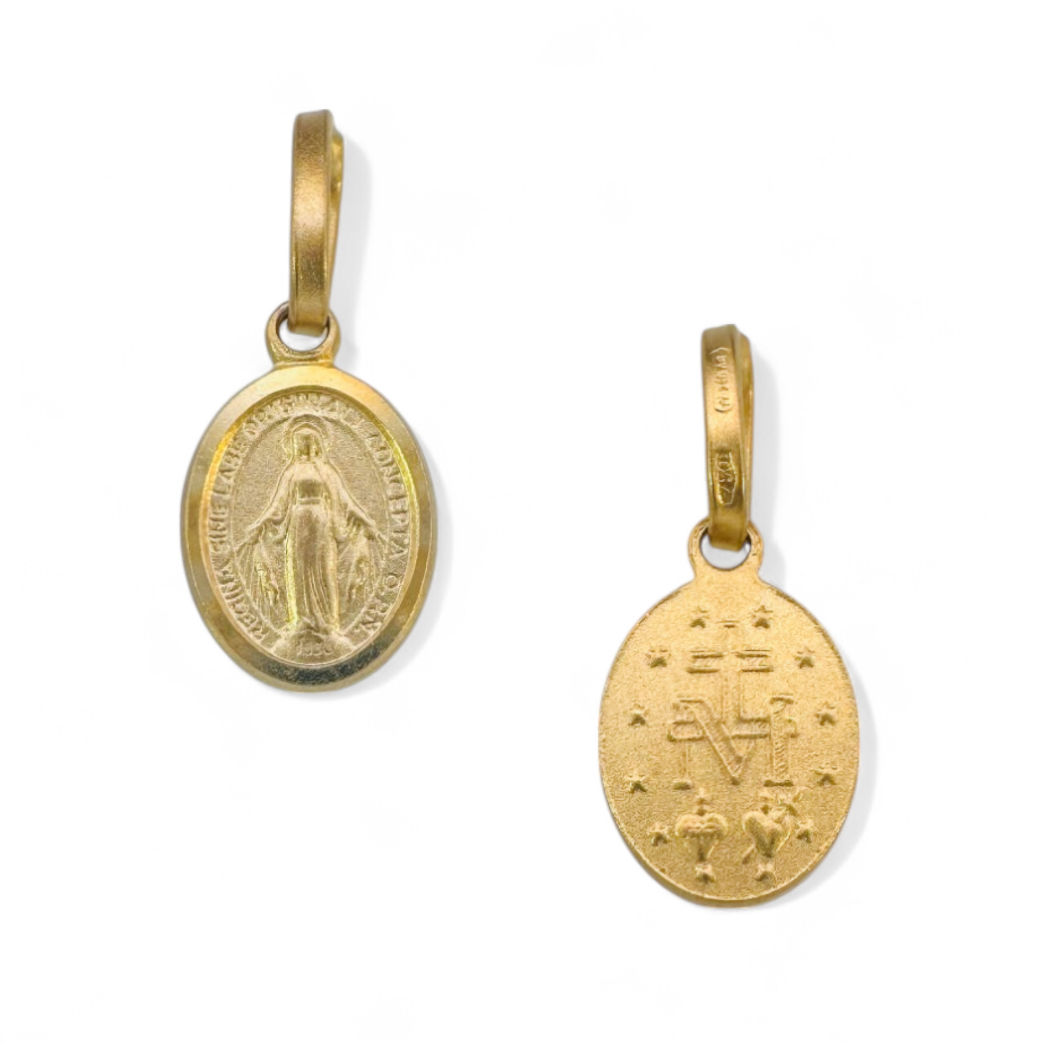 Medalla Virgen de los Rayos Oro 18K – Sophia Schneider Joyas